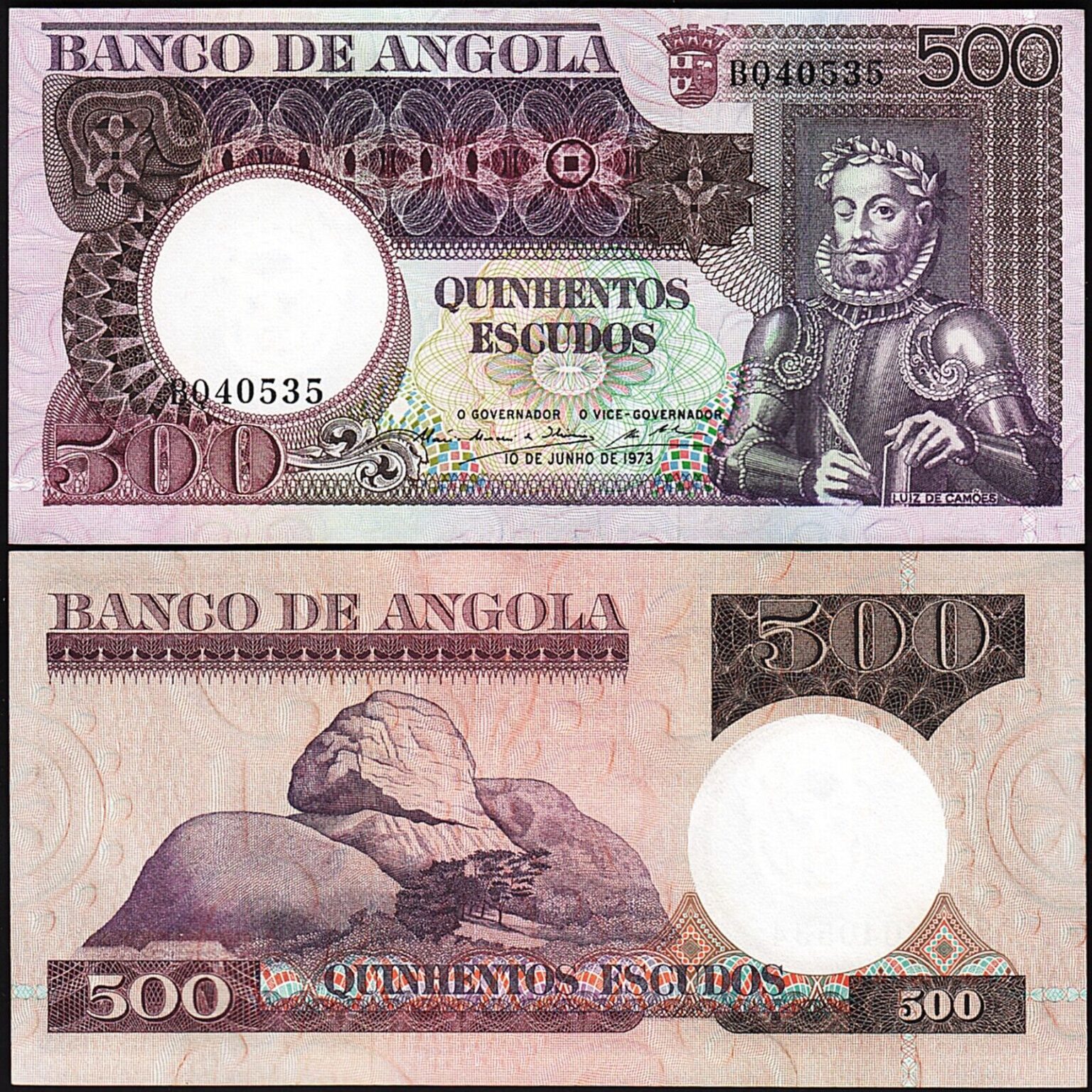 Angola 500 Escudos 1973, UNC-, P-107 – Fortumor Numismatic Center