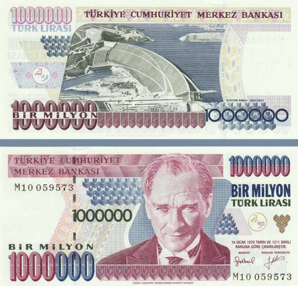 Turkey 1000000 1 Million Lira 1970 1995 UNC 2 Pcs PAIR P 209 Turkey 1000000 1 Million Lira 1970 1995 UNC 2 Pcs PAIR P 209