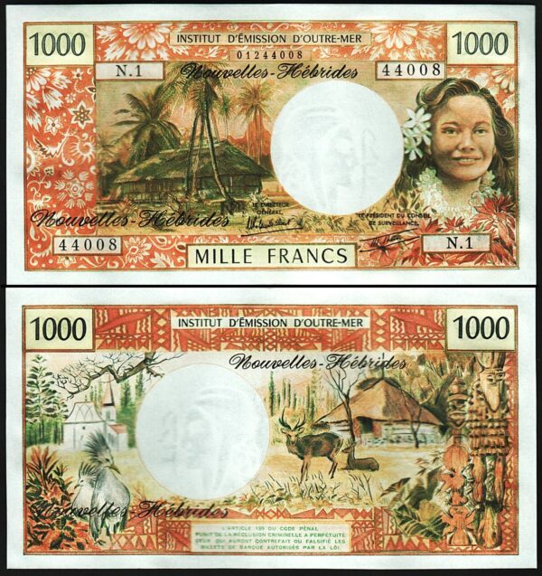 New Hebrides 1000 Francs 1979, UNC, P-20c, Signature 3A – Fortumor ...