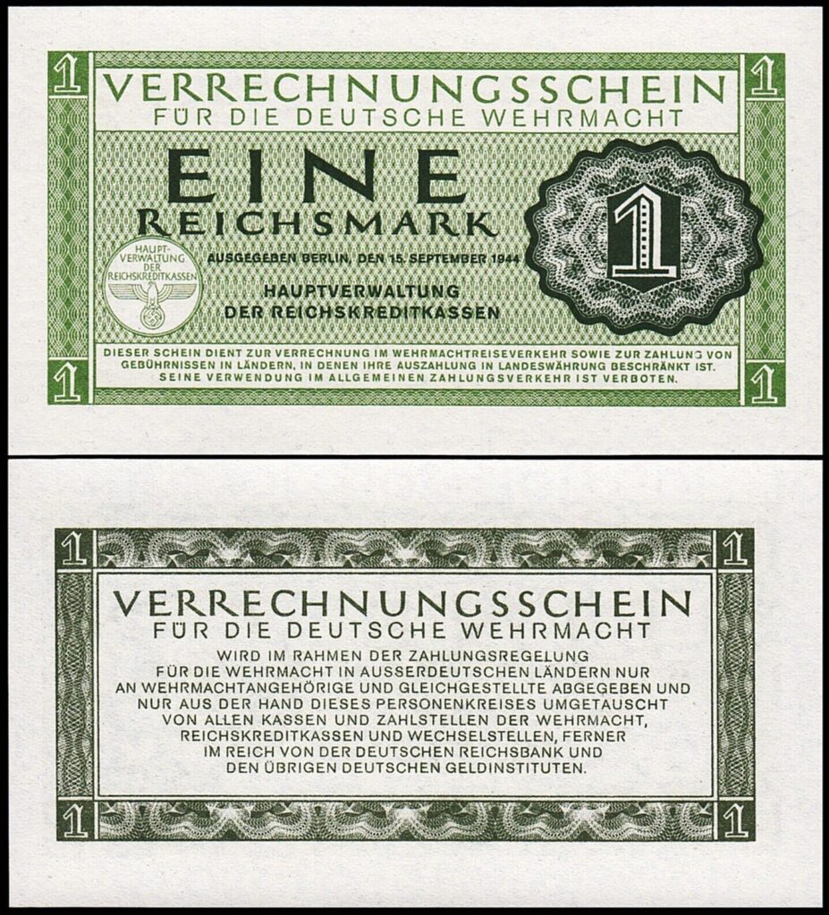 Germany 1 Reichsmark 1944, UNC, P-M38, Completely Watermark – Fortumor ...
