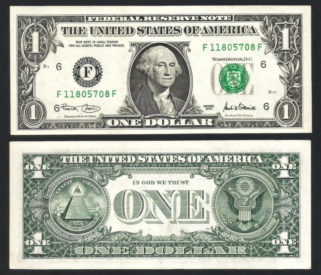 USA US 1 Dollar 2001 , FRN 1926-F, AU / UNC, Atlanta – Georgia ...
